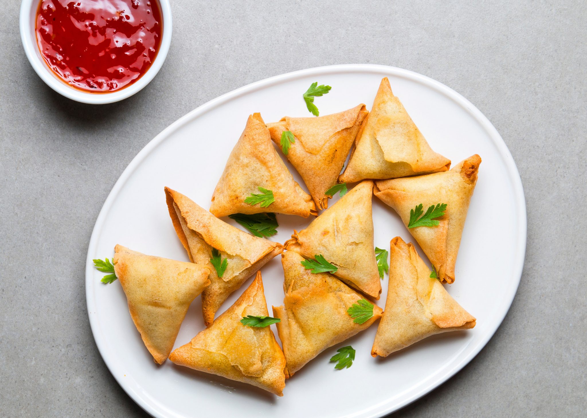 Peas Potato and Pork Samosas